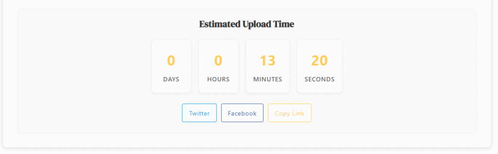 Upload Time Calculator