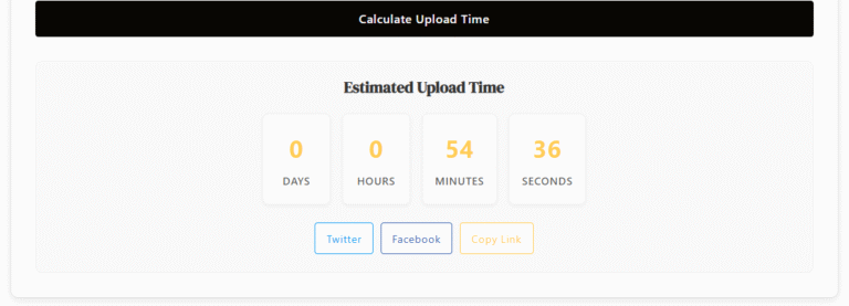 Upload Time Calculator