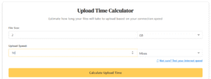 Upload Time Calculator