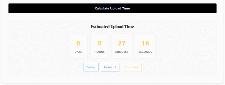 Upload Time Calculator